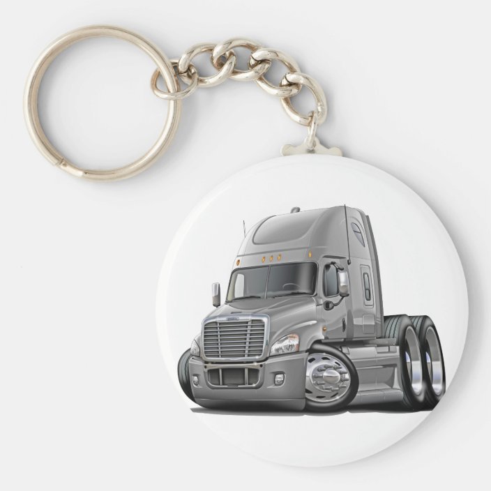 Freightliner Cascadia Silver Truck Key Ring | Zazzle.co.uk
