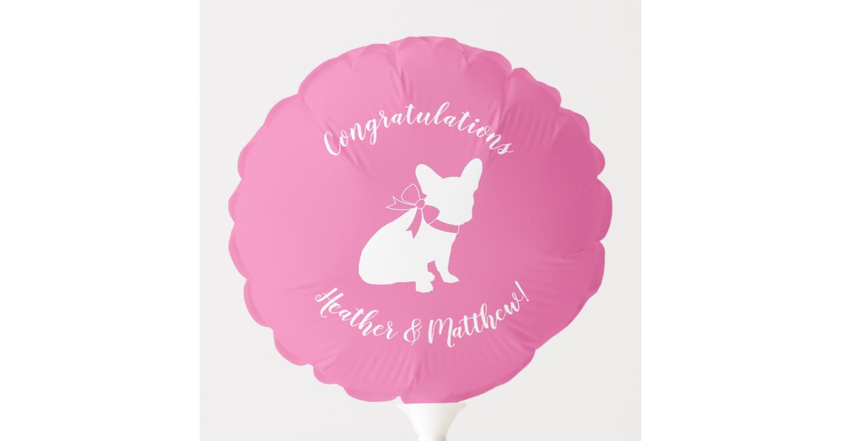 French Bulldog Baby Shower Frenchy Frenchie Pink Balloon | Zazzle