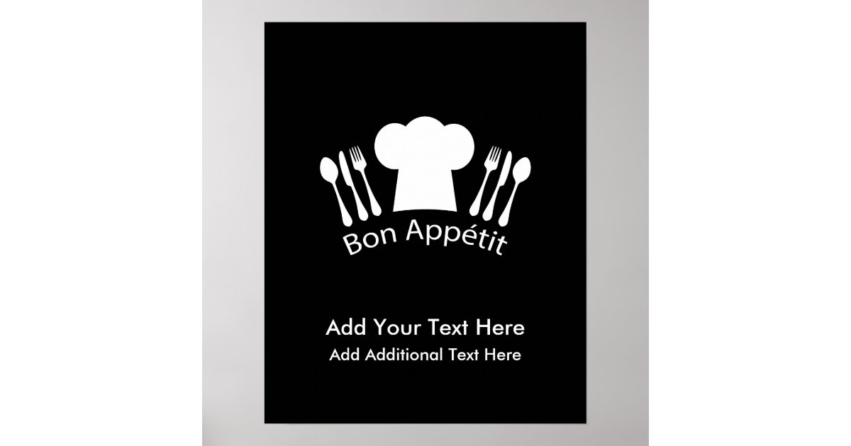 French Chef Hat Gourmet Cook Poster | Zazzle