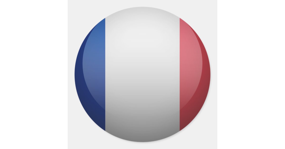 French flag classic round sticker | Zazzle