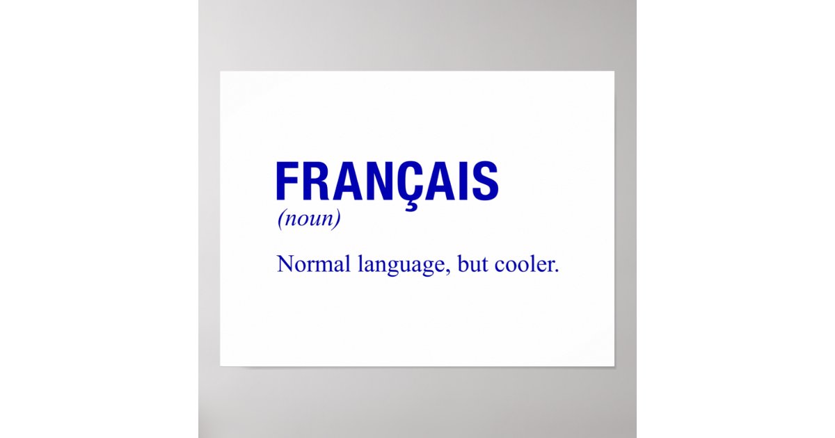 FRENCH Language Poster | Zazzle