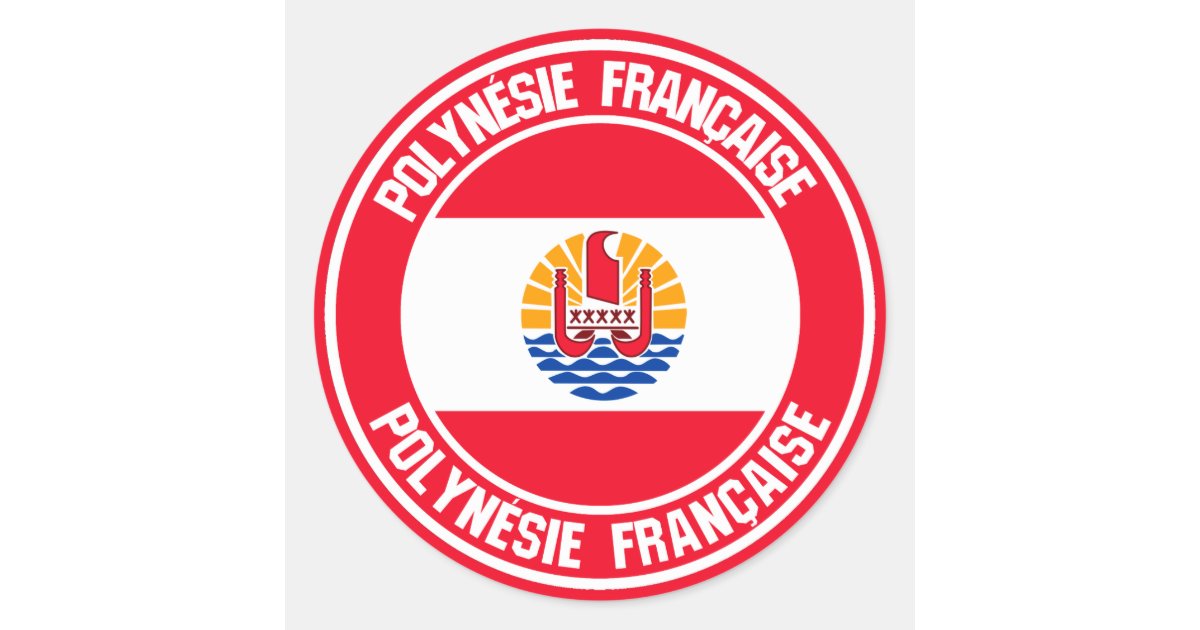 French Polynesia Round Emblem Classic Round Sticker | Zazzle