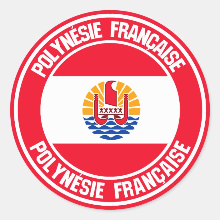 French Polynesia Round Emblem Classic Round Sticker | Zazzle.co.uk