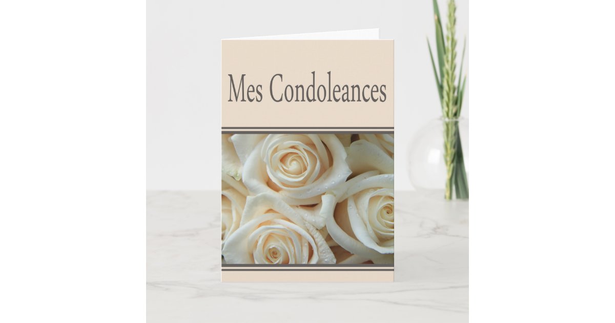 French Sympathy card, Mes Condoleances Card | Zazzle