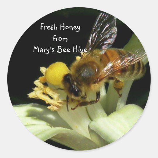 Fresh Honey Bee Hive Sticker Labels | Zazzle.co.uk