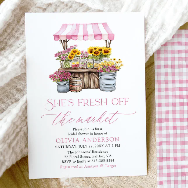 Fresh Off The Market Farmers Market Bridal Shower Invitation | Zazzle