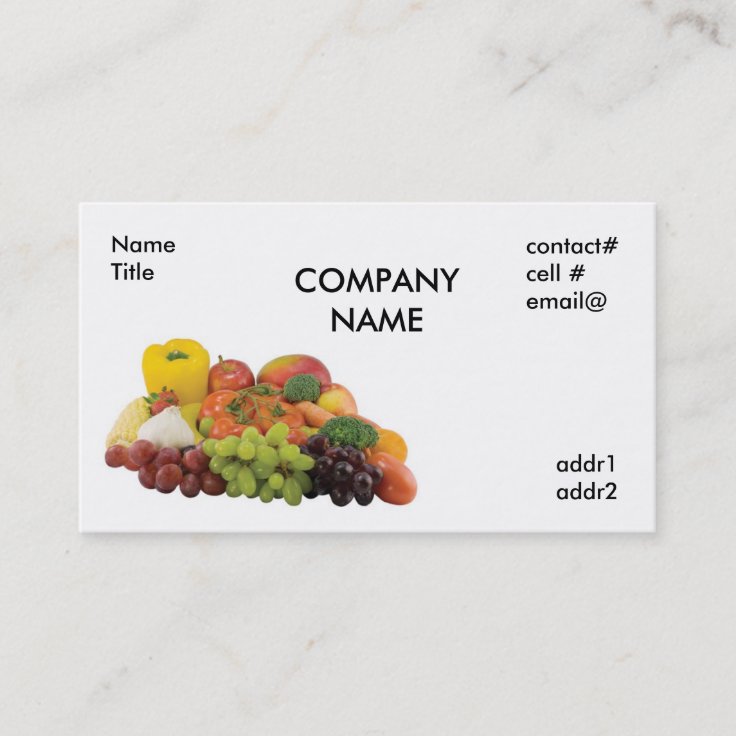 fresh produce business card | Zazzle