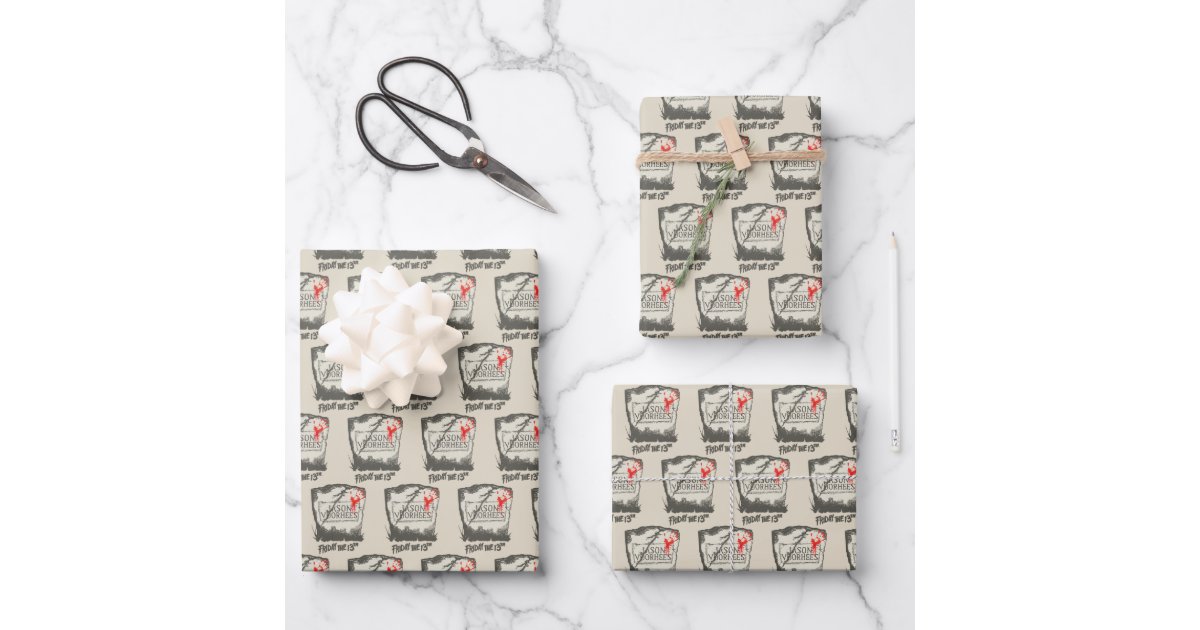 Friday the 13th | Jason Voorhees Headstone Wrapping Paper Sheet | Zazzle