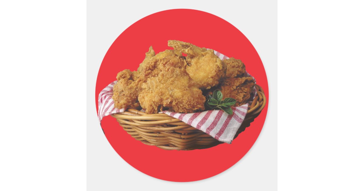 Fried Chicken Classic Round Sticker | Zazzle