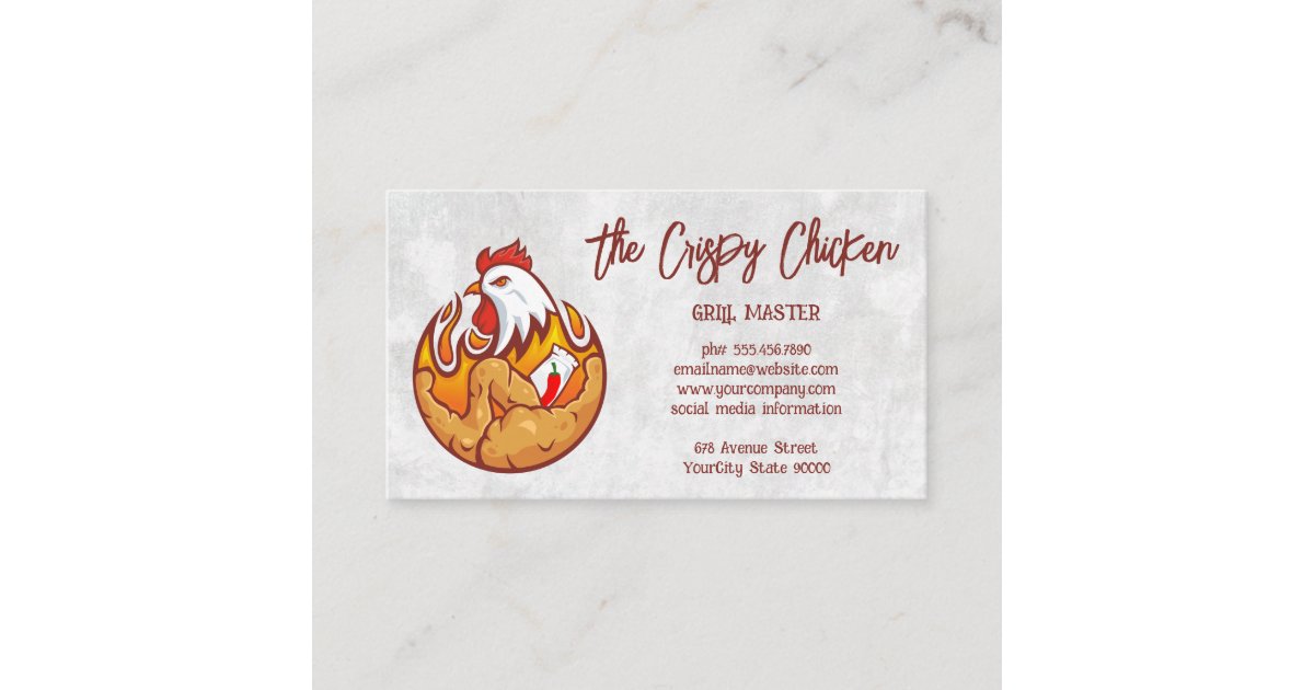 Fried Chicken Restaurant Logo Business Card | Zazzle
