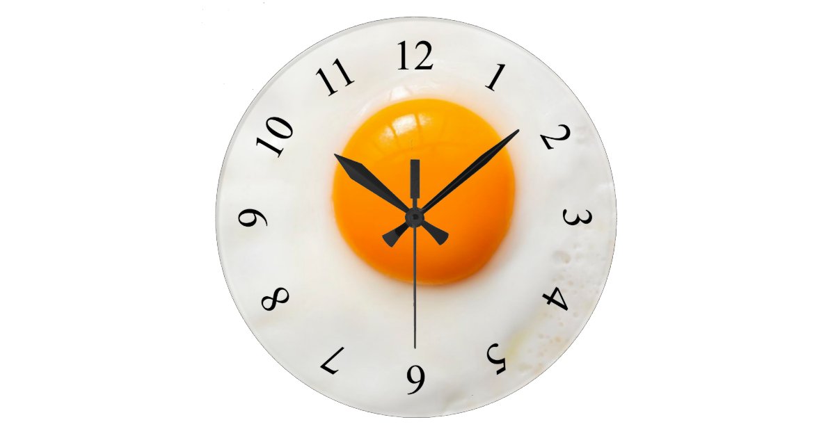 fried egg kitchen Wall Clock | Zazzle.co.uk