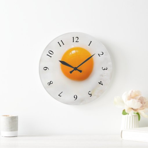 fried egg kitchen Wall Clock | Zazzle