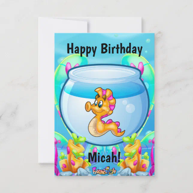 FriendFish cartoon cute fish Birthday Card | Zazzle