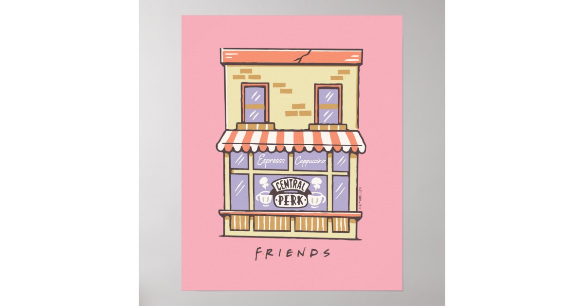 FRIENDS™ | Central Perk Cartoon Coffee Shop Poster | Zazzle