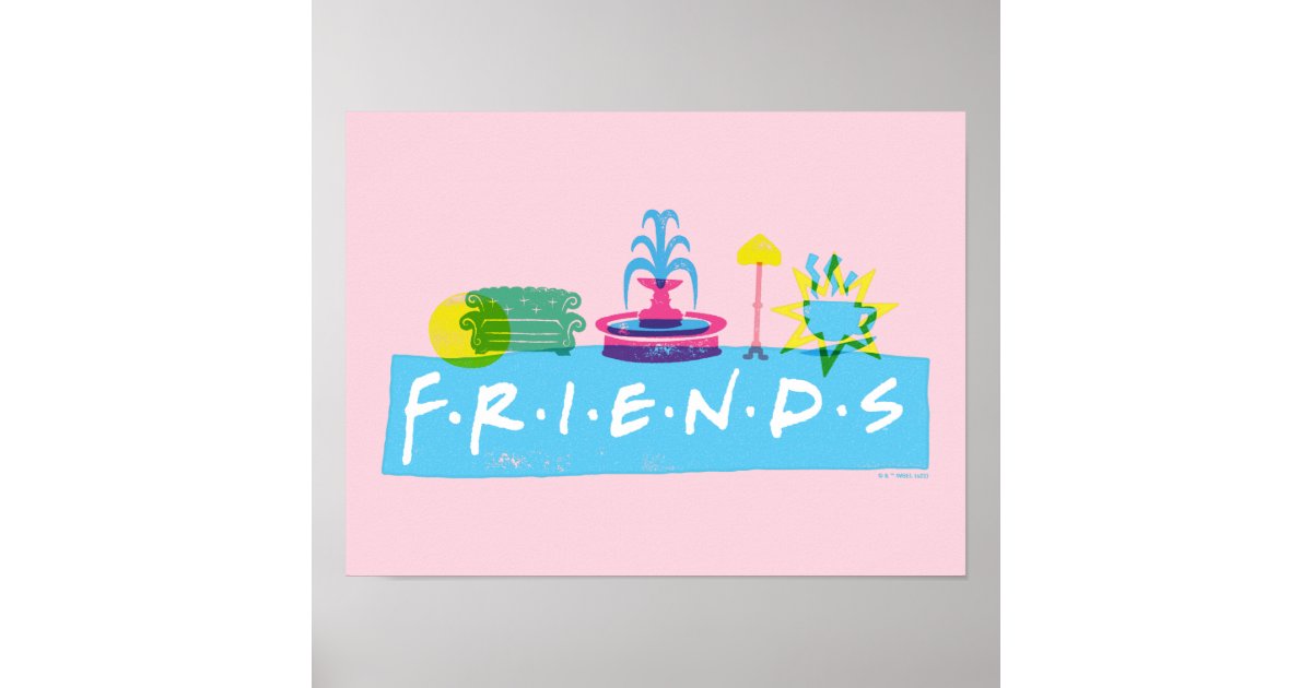 FRIENDS™ | Logo with Icons Poster | Zazzle