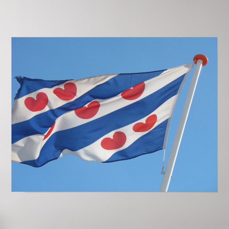 Friese Vlag, Frisian Flag, Fryslan Photo Poster | Zazzle