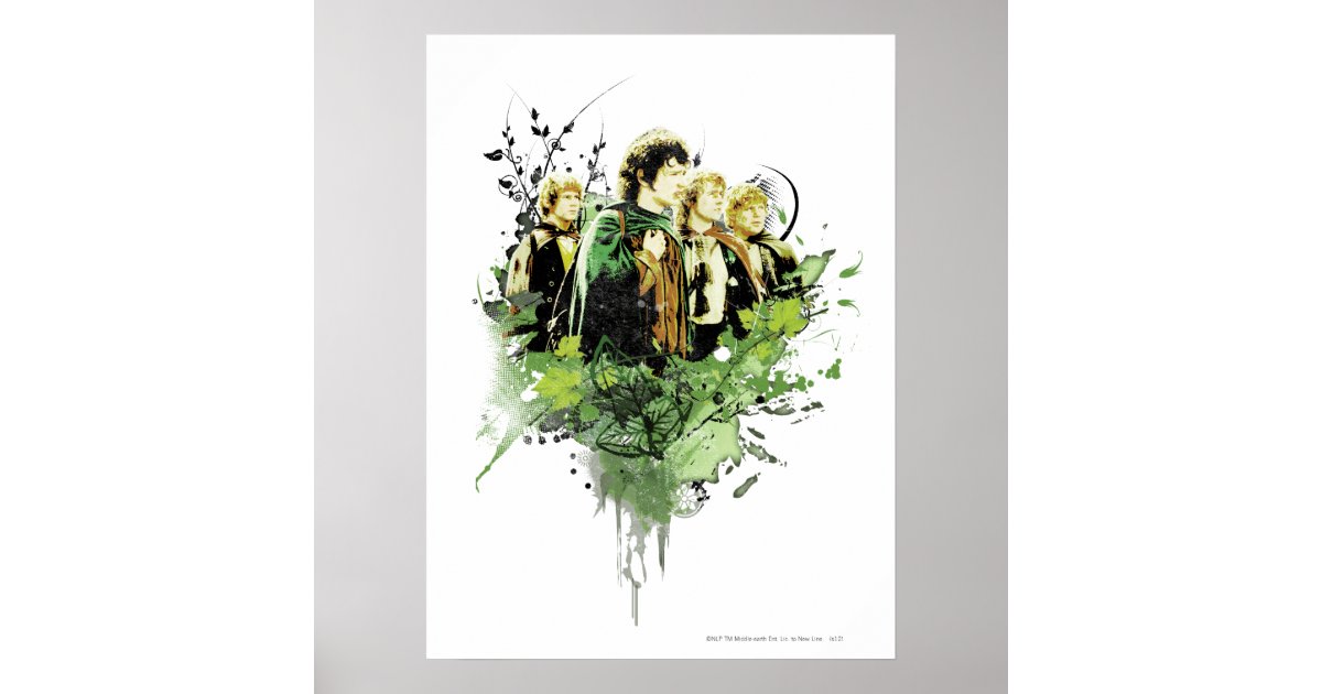 FRODO™ with Hobbits Vector Collage Poster | Zazzle