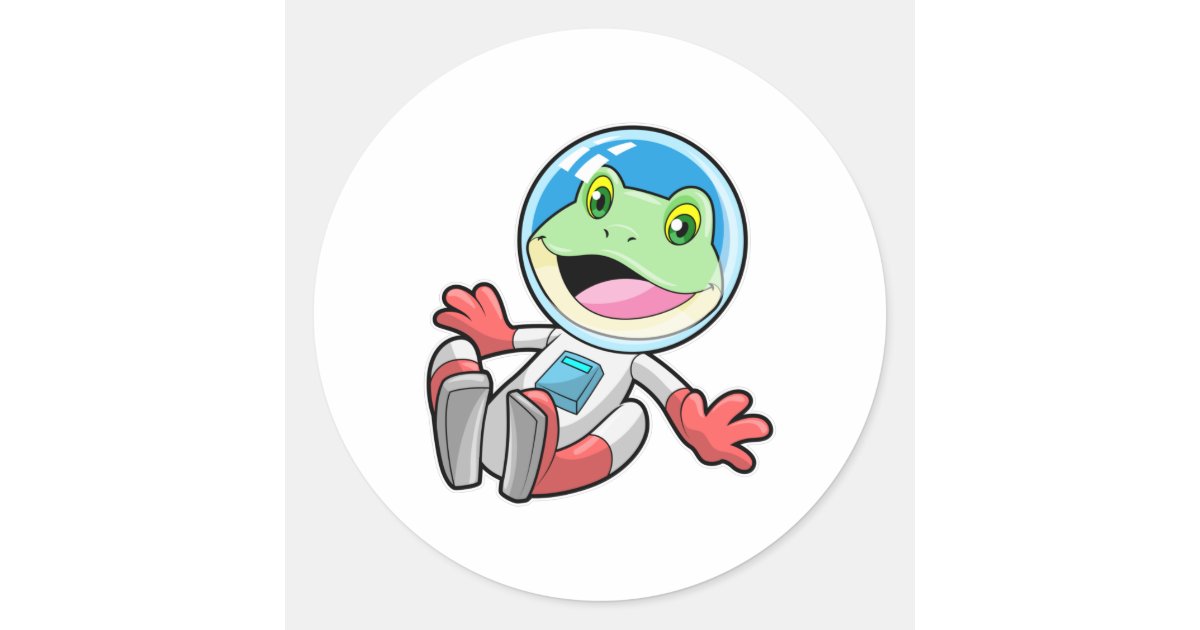 Frog Astronaut Costume Space Classic Round Sticker | Zazzle