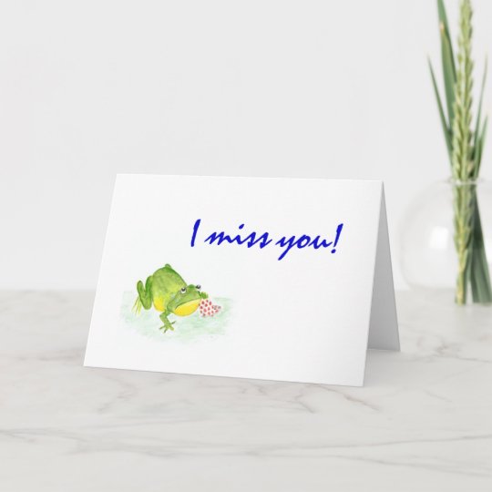 Frog 'I Miss You!' card | Zazzle.co.uk