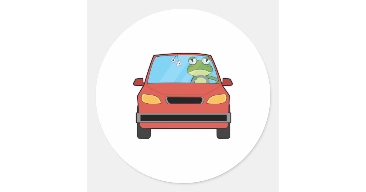 Frog in Car Classic Round Sticker | Zazzle