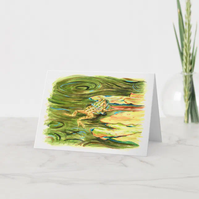 Frog in the Pond - Thank You Card | Zazzle