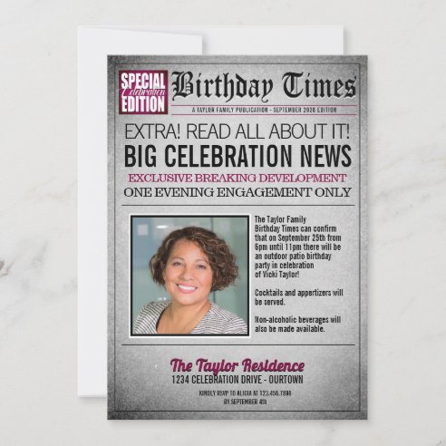 Newspaper Invitations | Zazzle UK