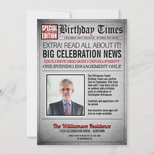 Newspaper Invitations | Zazzle UK