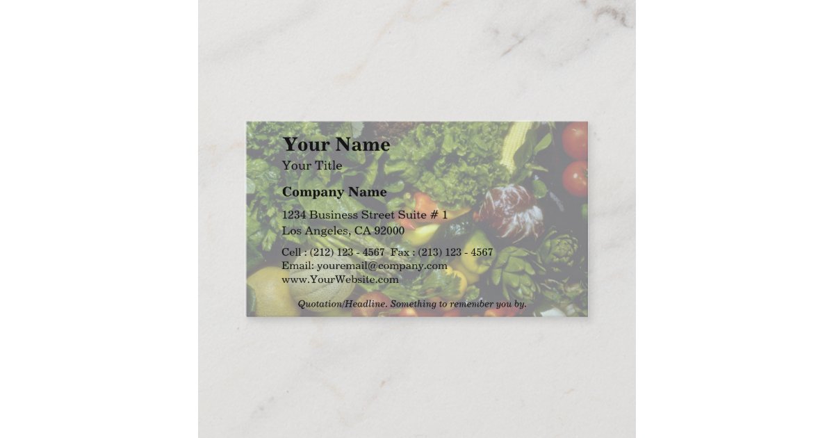 Fruit and vegetables business card | Zazzle