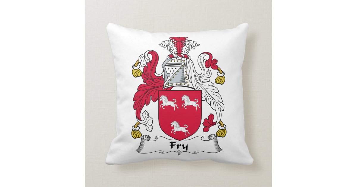Fry Family Crest Cushion | Zazzle.co.uk