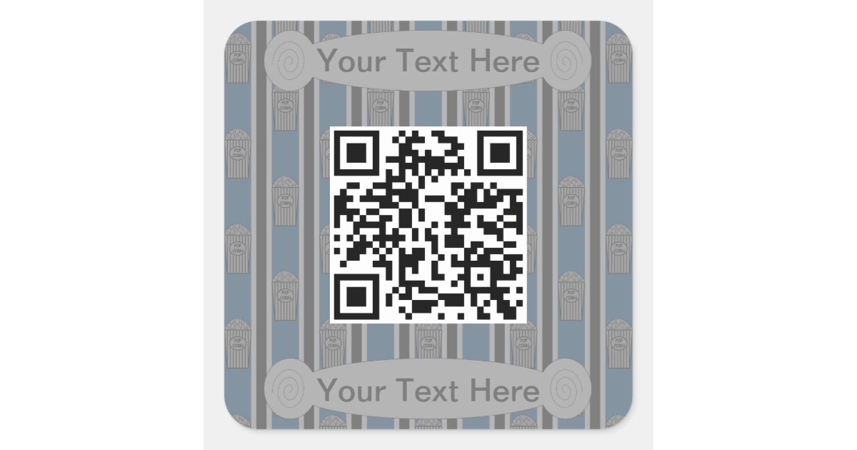 Fun and Fancy Popcorn QR Code Square Sticker | Zazzle