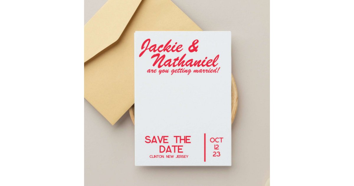 fun colourful save the date wedding invitation | Zazzle