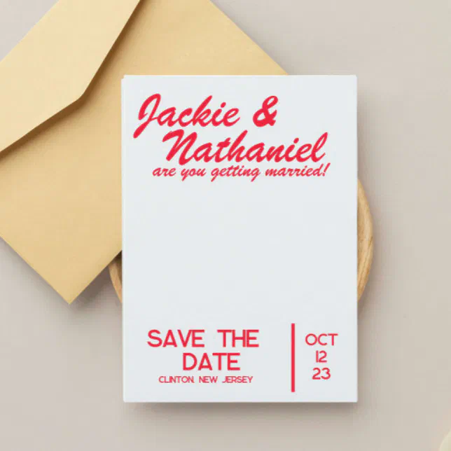 fun colourful save the date wedding invitation | Zazzle