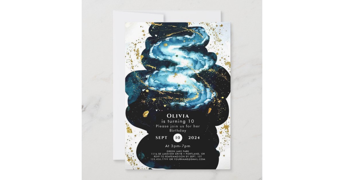 Fun Comet Space Birthday Invitation | Zazzle