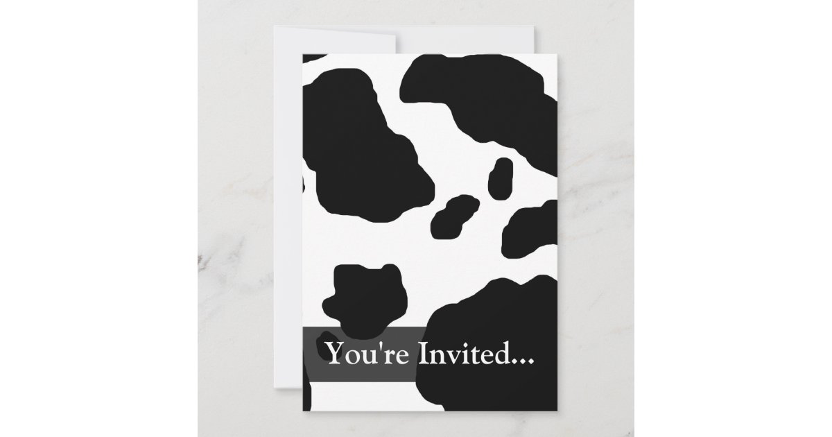 Fun Cow Print Personalised Invitation | Zazzle
