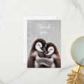Fun Cute Hugging Penguin Bird Thanks Thank You Card | Zazzle