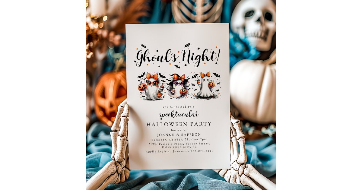 Fun Ghouls Night Halloween Invitation | Zazzle