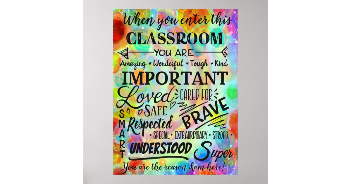 Fun Inspiring Classroom Teacher Education Poster | Zazzle