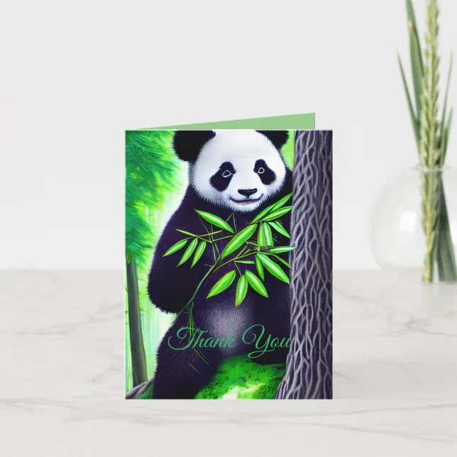 Fun Little Panda Bear Thank You Card | Zazzle