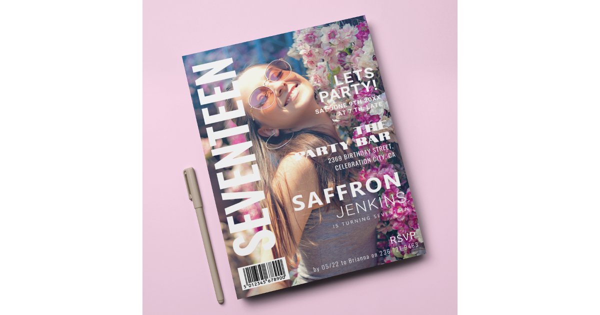 Fun Magazine Cover | Birthday Party Invitation | Zazzle