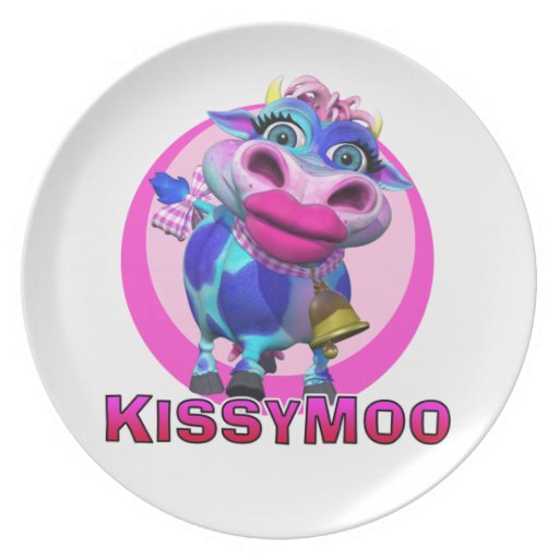Fun Plate with Kissy Moo the Cow | Zazzle