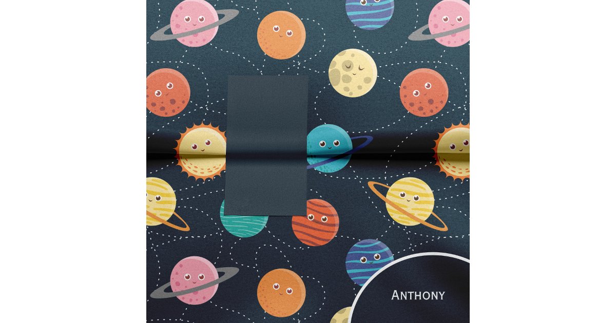 Fun Solar System Planets Pattern for Kids Blue Tis Tissue Paper | Zazzle