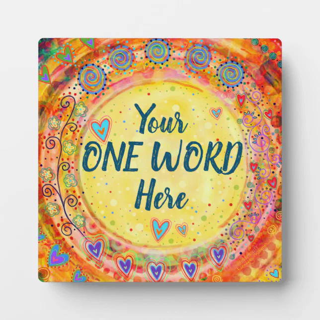 Fun Yellow Boho Custom Inspirivity Cheerful Plaque | Zazzle