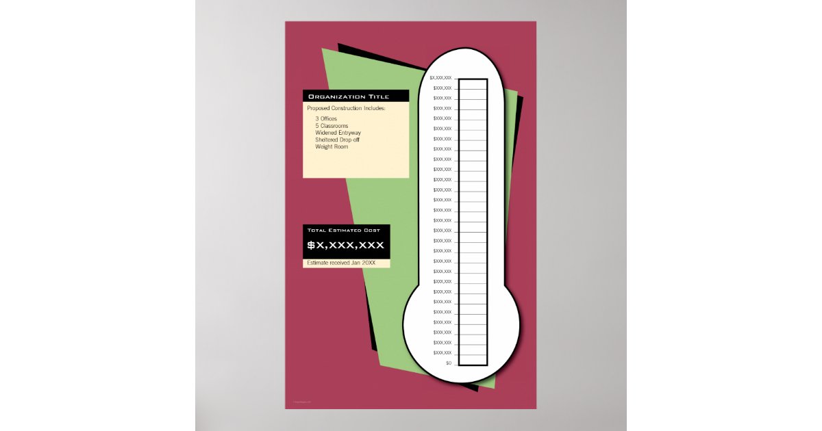 Fundraising Thermometer Poster | Zazzle