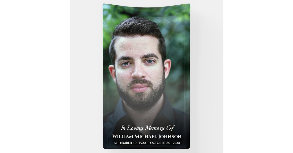 Funeral Custom Photo Bereavement In Loving Memory Banner | Zazzle