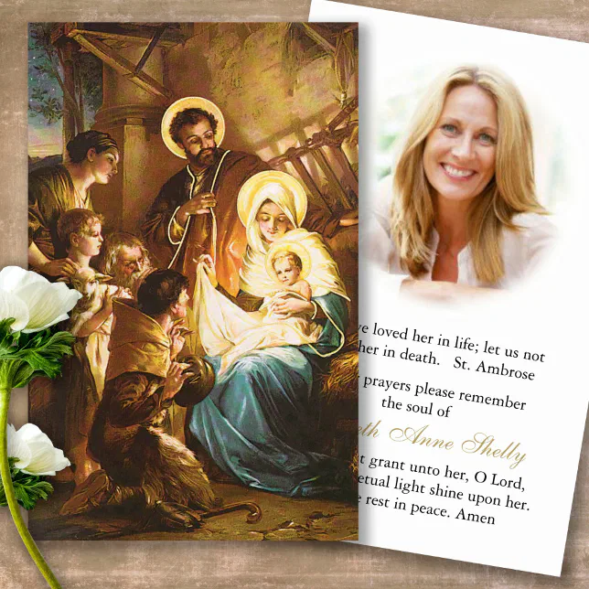 Funeral Holy Family Loss Prayer Sympathy Cards | Zazzle