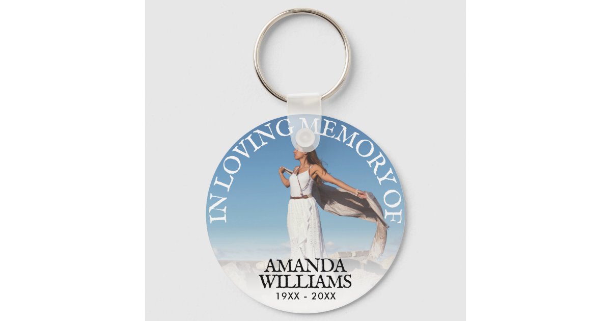Funeral In Loving Memory Remembrance Photo Key Ring | Zazzle