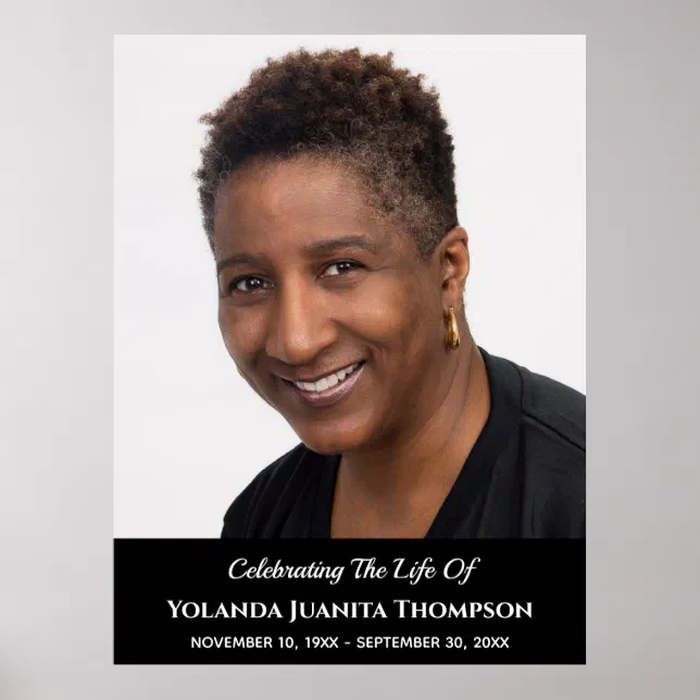Funeral Memorial Custom Photo Bereavement Sympathy Poster | Zazzle