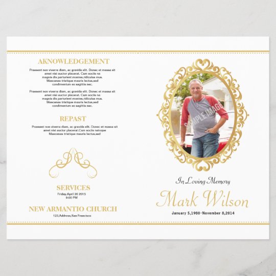 Funeral Order Of Service Program Template Flyer | Zazzle.co.uk