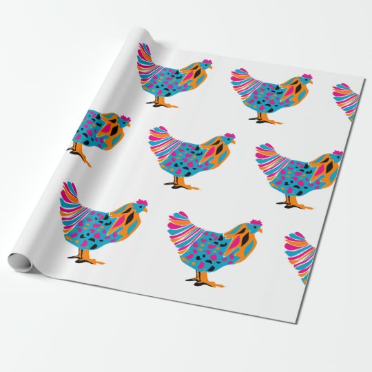 Funky Chicken Wrapping Paper | Zazzle.co.uk