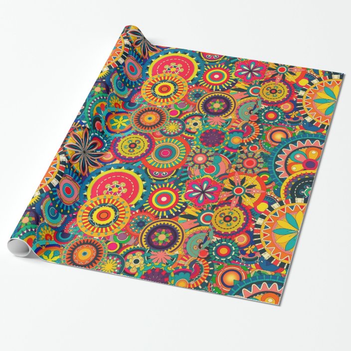 Funky Colourful Pattern Wrapping Paper | Zazzle.co.uk